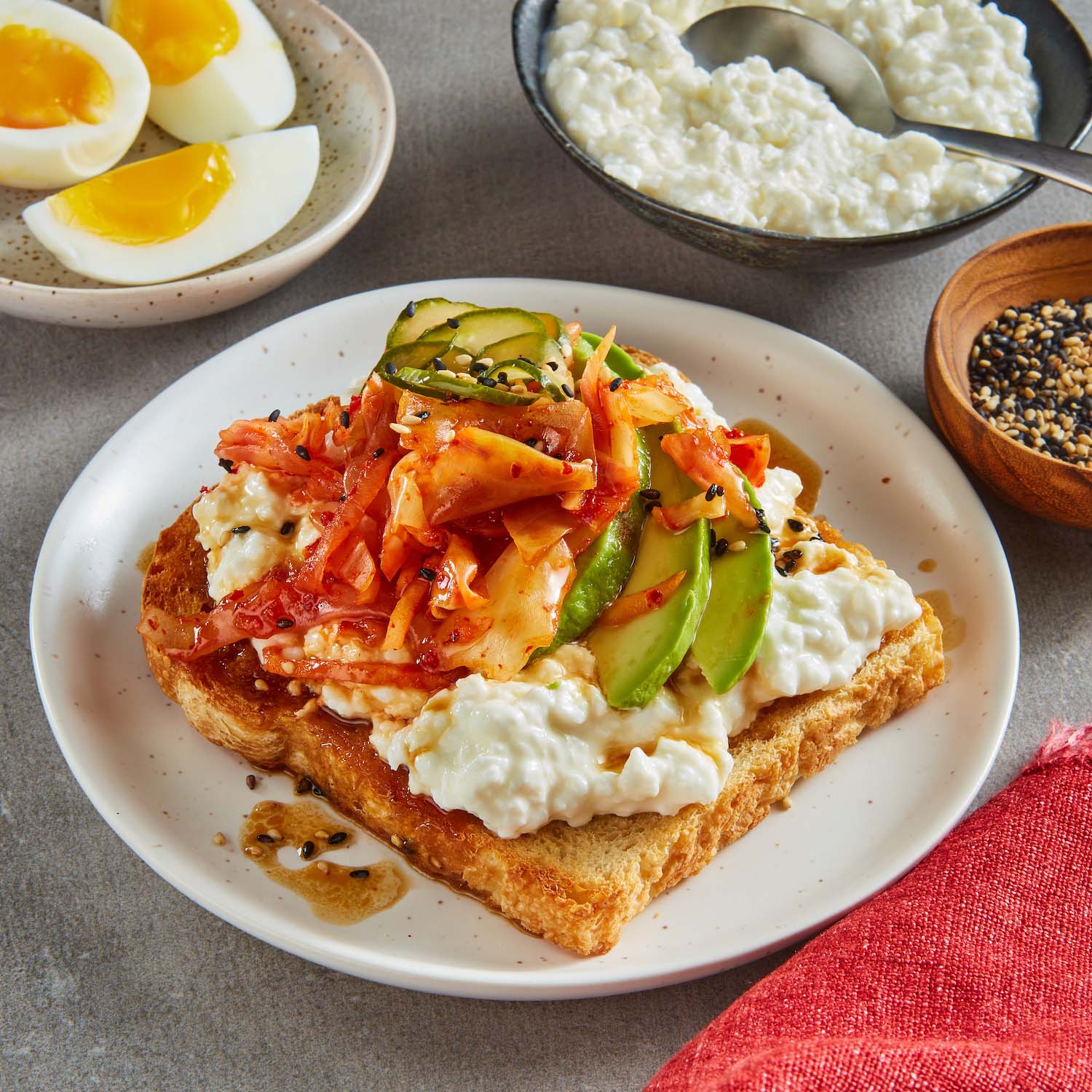 Cottage Cheese Toast with Kimchi | Breakstone's